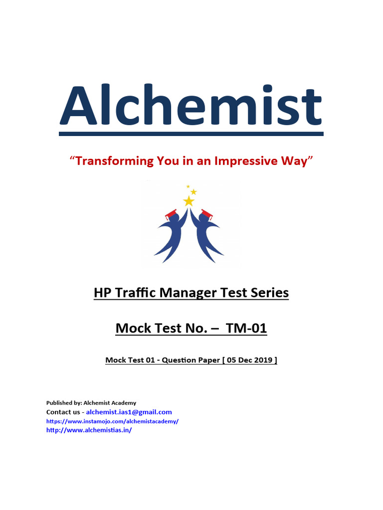 Test No - TM01 - Questions - HP Traffic Manager Test Series (By ...