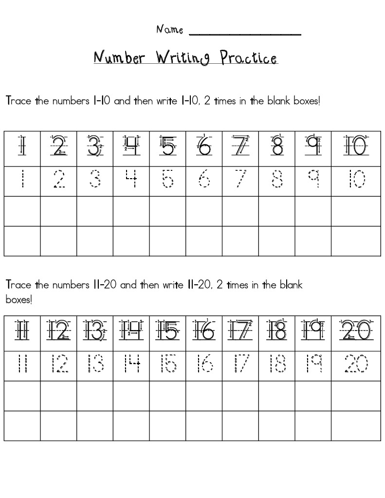 Number Writing 1-20 | PDF