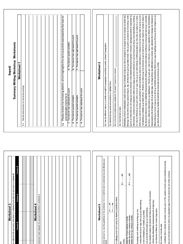 Sepedi Worksheet 1 | PDF