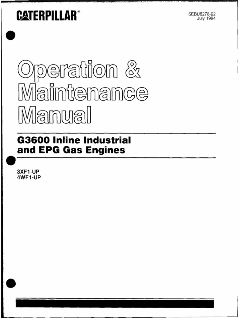 Operation & Maintenance Manual G3600 Rev2 | PDF