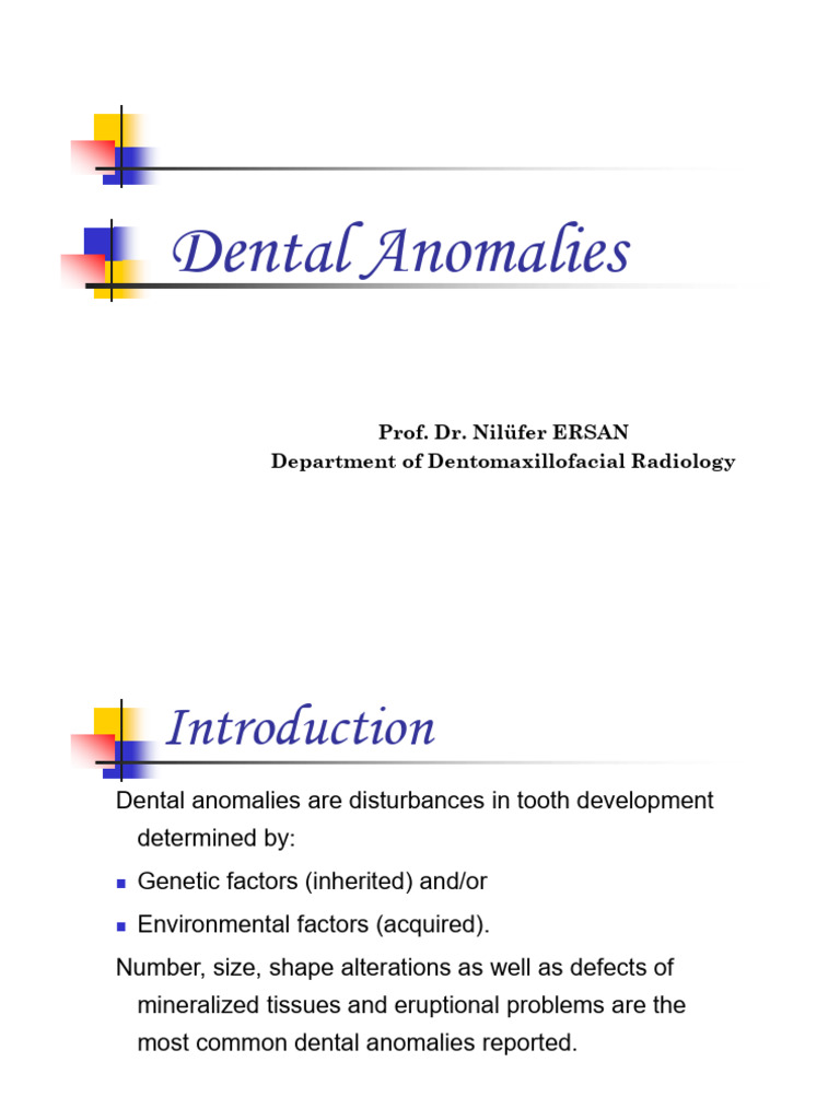 1. Dental Anomalies | PDF | Human Tooth | Dental Anatomy