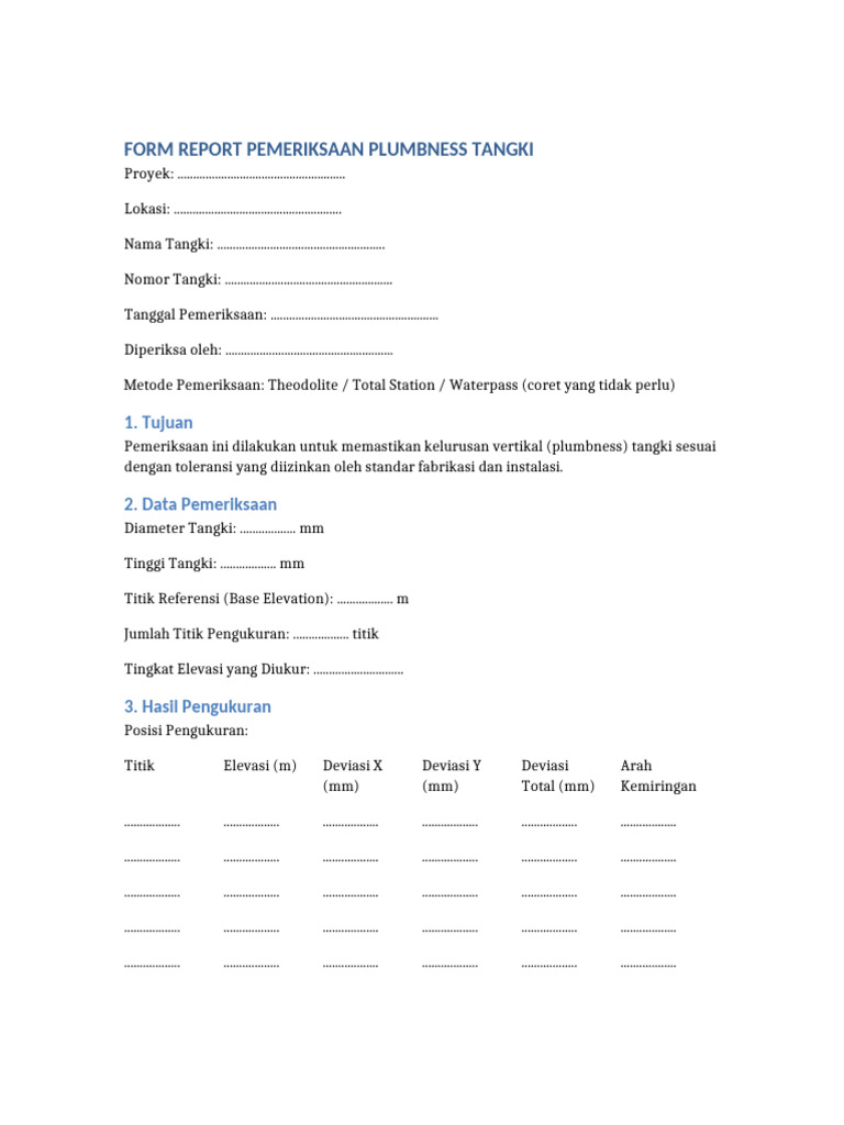 Form_Report_Plumbless_Tangki | PDF