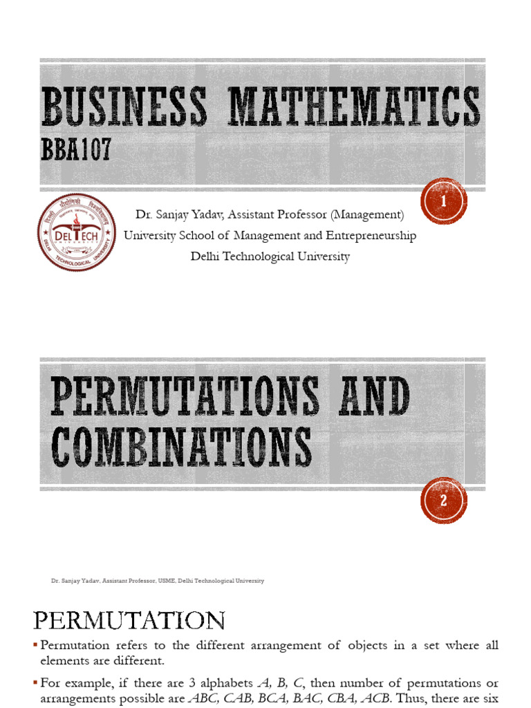 Permutations and Combinations Explained | PDF | Consonant | Vowel