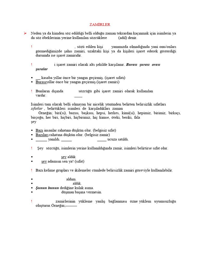 Zamirler 1-2-3 | PDF