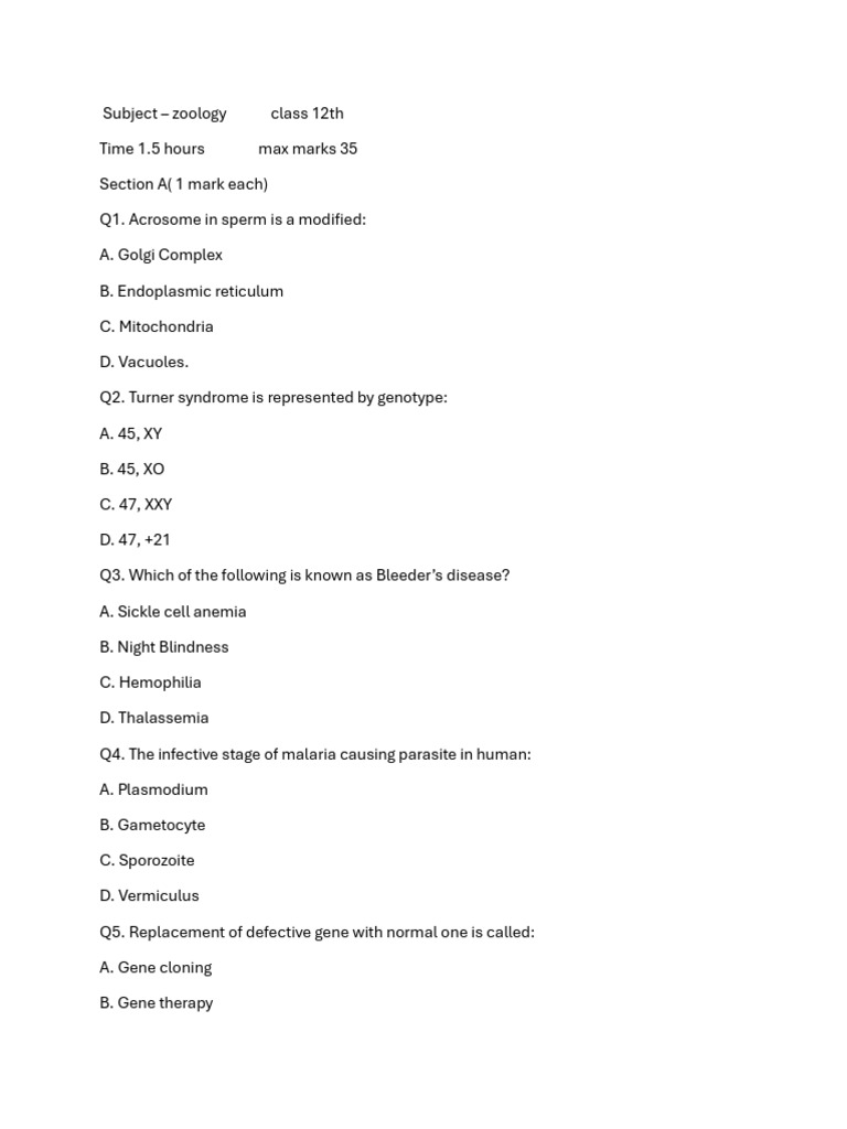 12th Zoology | PDF