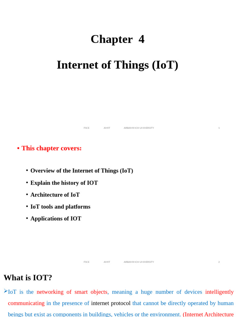 Chapter-4 Internet of Things | PDF | Internet Of Things | Computer Network