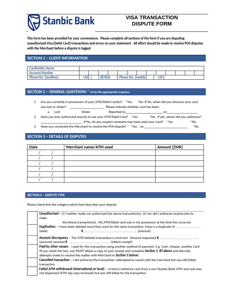 Merchant Violation Dispute Form | PDF | Debit Card | Visa Inc.
