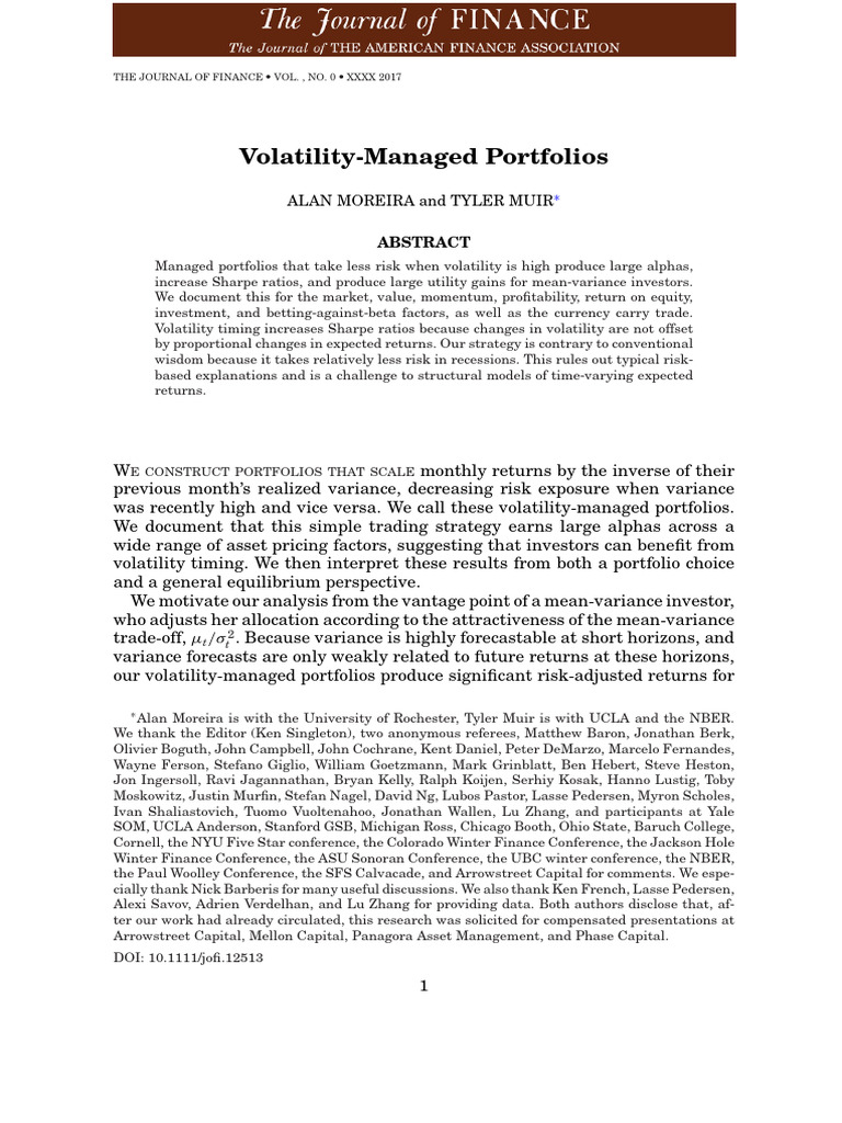 Volatility Based | PDF | Modern Portfolio Theory | Beta (Finance)