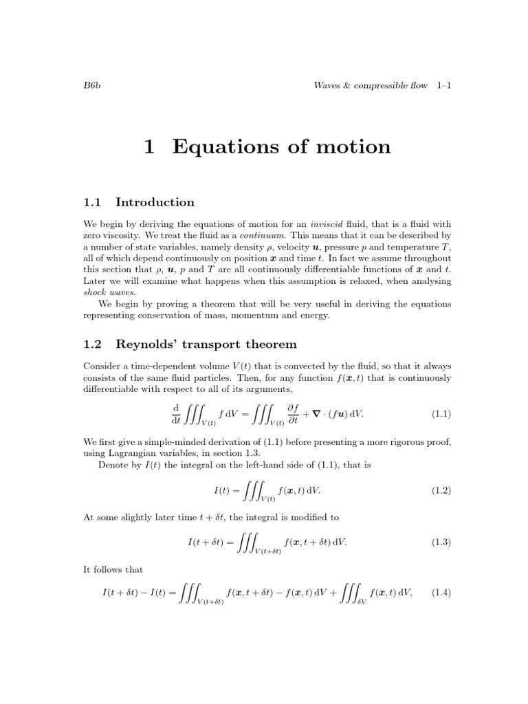 Rigorous Derivation of Reynolds Transport Theorem | PDF | Gases ...