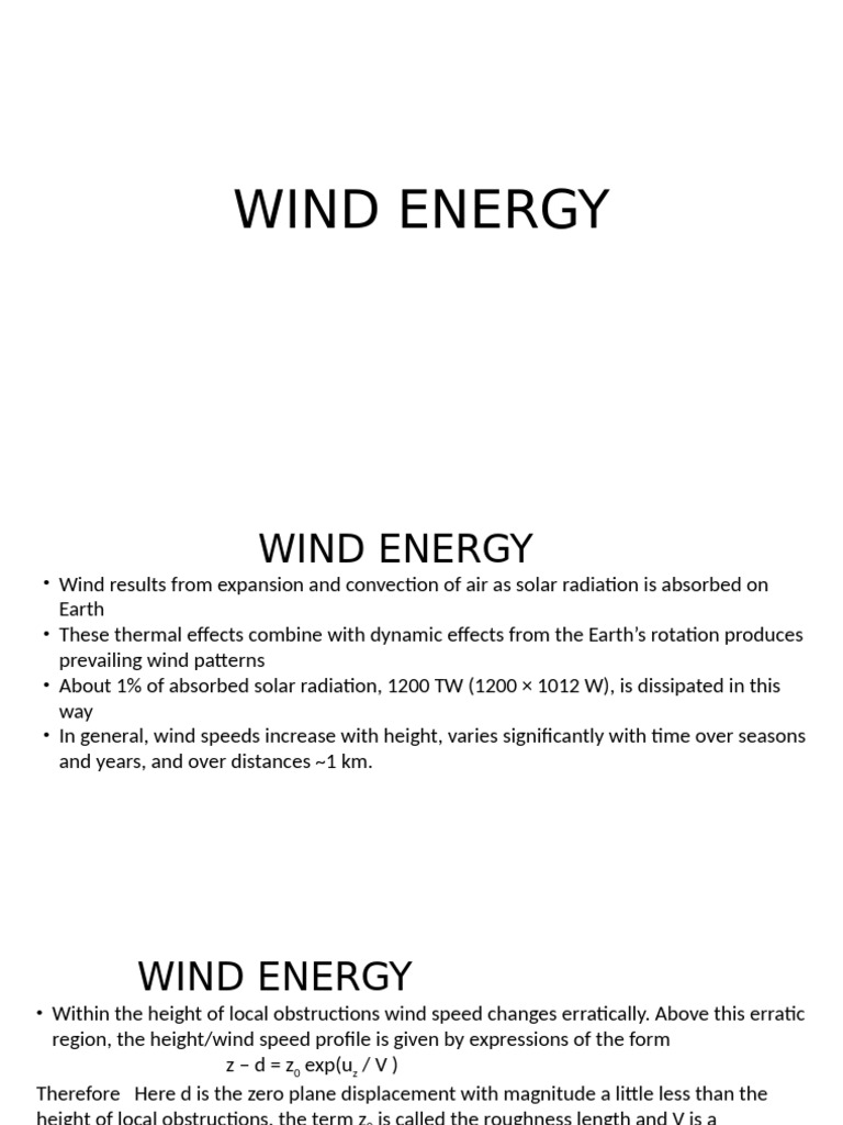 Energy in Transition Lecture-Iii, Wind Energy | PDF | Wind Turbine | Wound