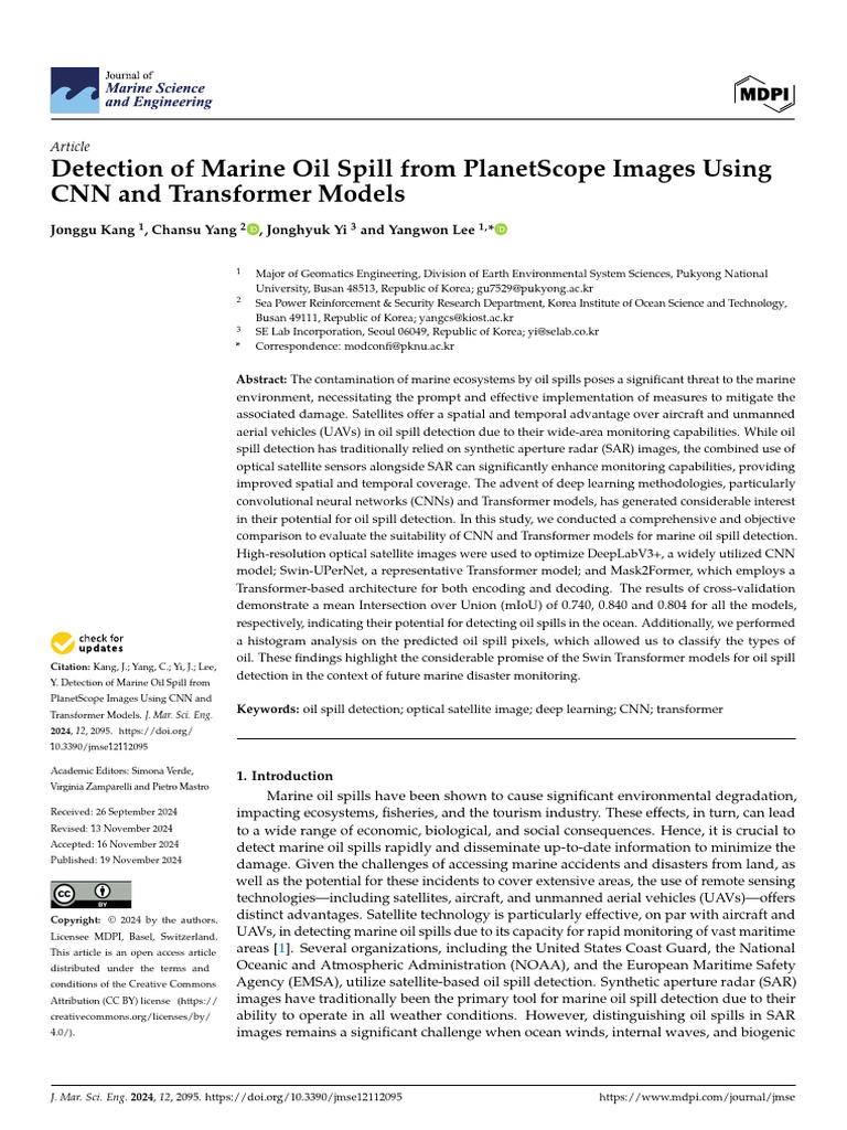 Marine Oil Spill Detection Using CNNs | PDF | Image Segmentation ...