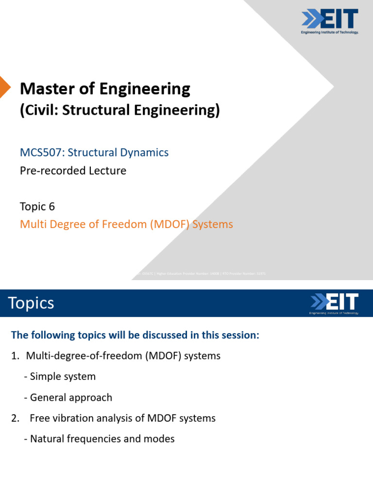 MDOF Systems: Free Vibration Analysis | PDF | Eigenvalues And ...