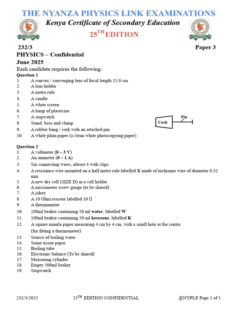 Nyple 25th Ed Phy Pp3 Conf 2025 | PDF
