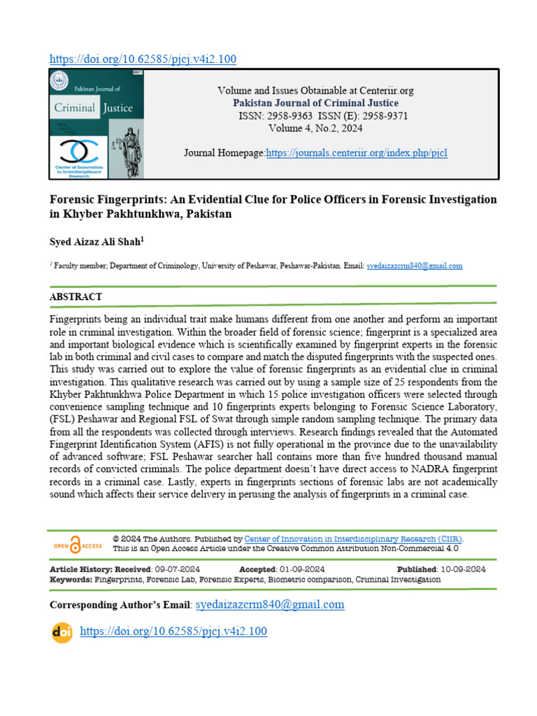 New++PJCJ+24 | PDF | Fingerprint | Forensic Science