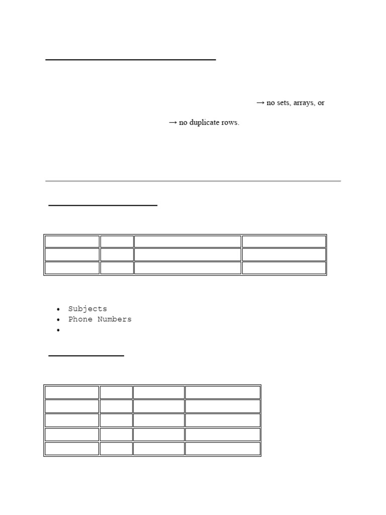 First Normal Form(1NF) | PDF | Table (Database) | Computing