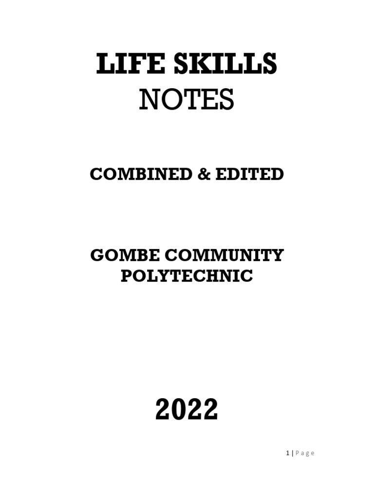 The Edited Combined Life Skills Notes 2023 | PDF | Phonics | Reading ...