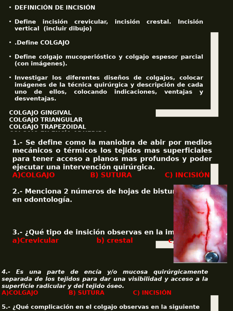 Incisiones y Colgajos en Cirugía Oral | PDF | Cirugía | Cirugía Oral y ...