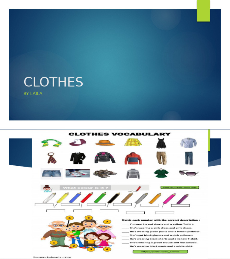 Clothing Vocabulary Fun Learning | PDF