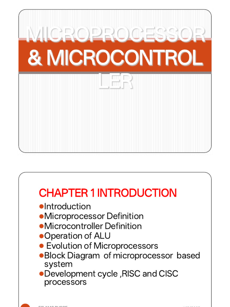 lecture 1 | PDF | Microprocessor | Microcontroller