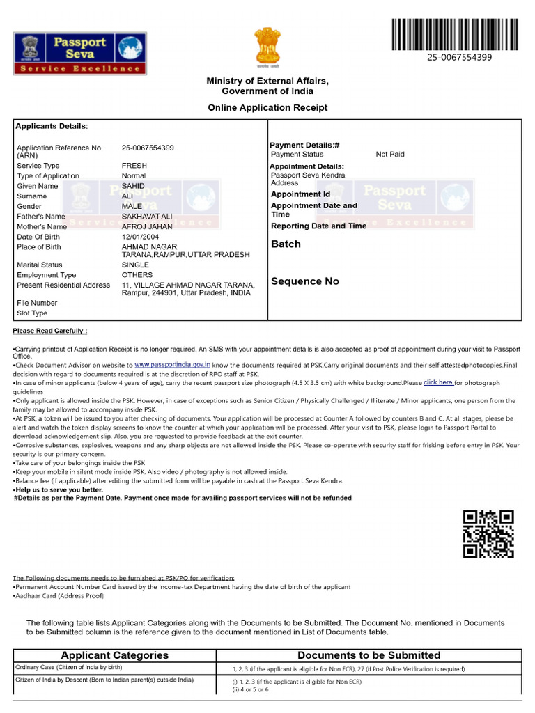 Online Application Receipt (9) | PDF