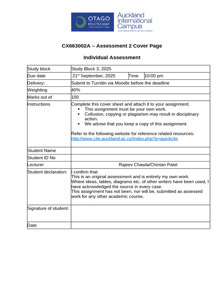 Cover Page Assessment 2 | PDF