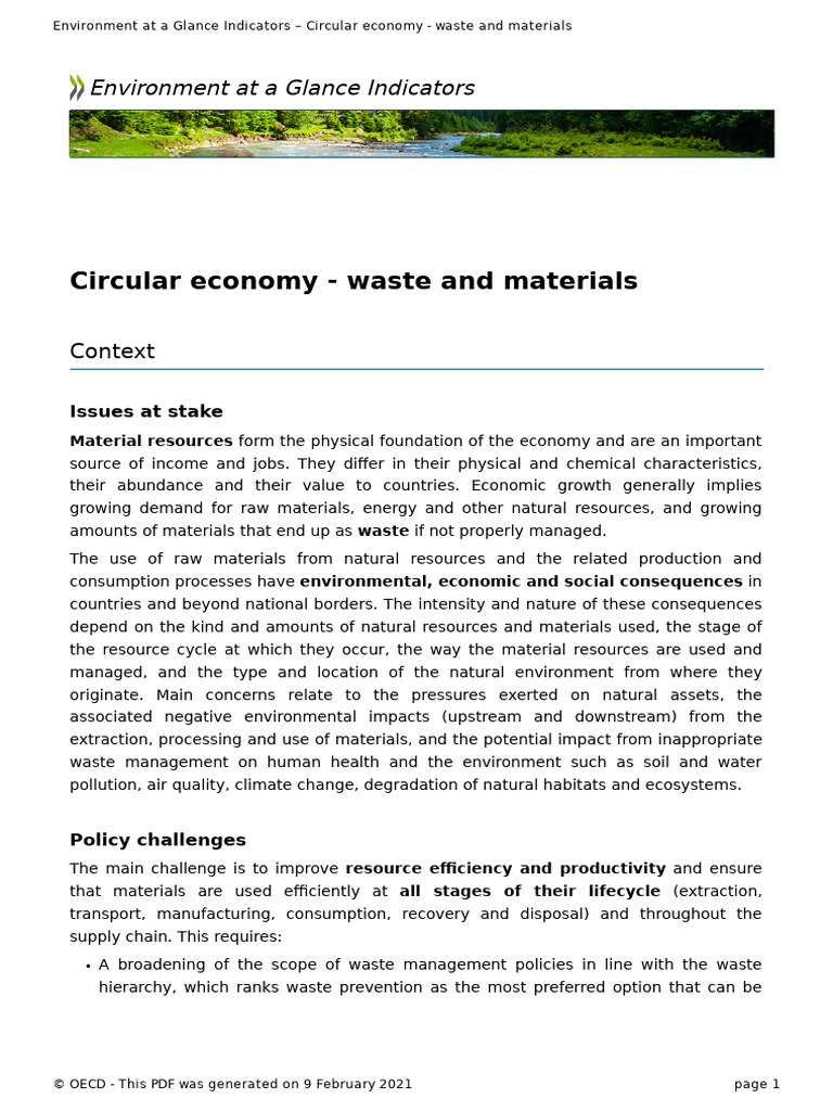 Circular Economy: Waste Management Insights | PDF | Sustainability ...