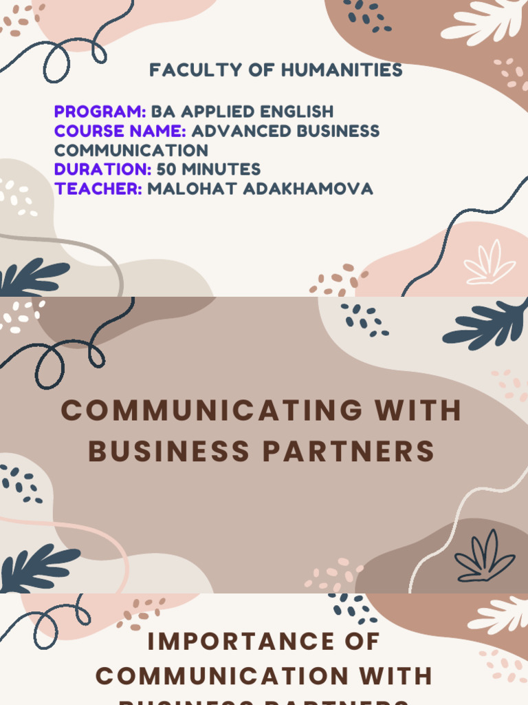 3 Communicating With Business Partners | PDF