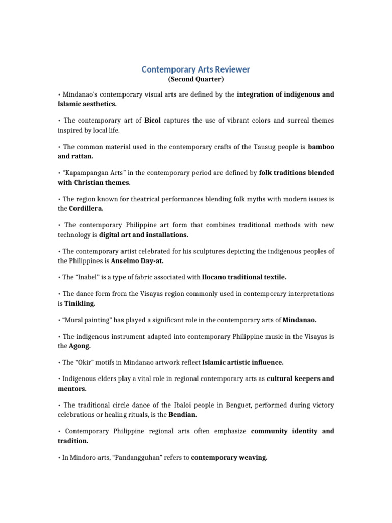 Cpar Reviewer | PDF | Philippines | The Arts