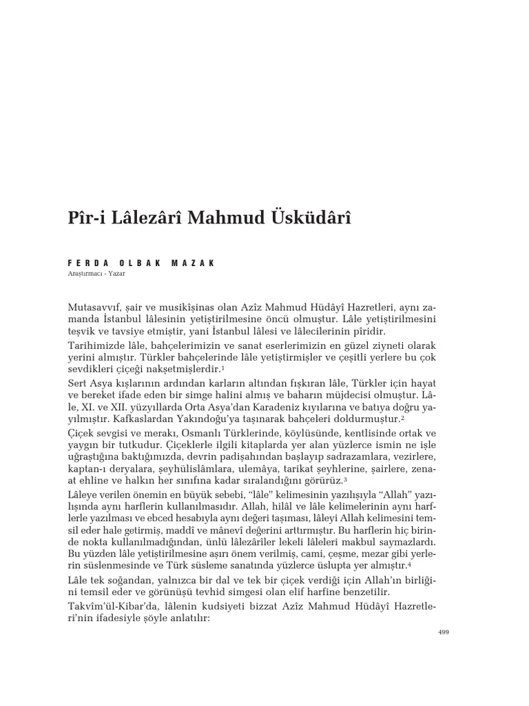 Ferda Olbak Piri Lalezari Makale | PDF