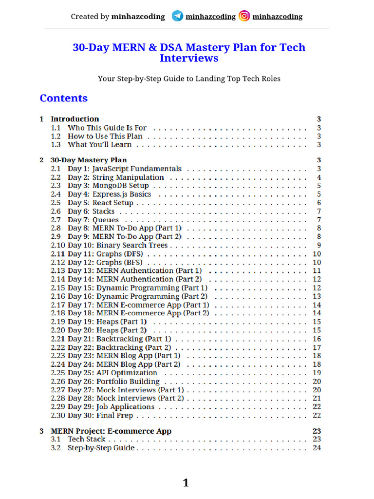 30 Day MERN - DSA Mastery Plan PDF - 2025 08 08 09 57 51 | PDF | Algorithms And Data Structures ...
