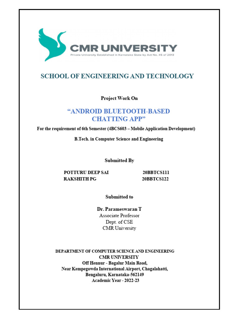 Mad Mini Project Final | PDF | Mobile App | Bluetooth