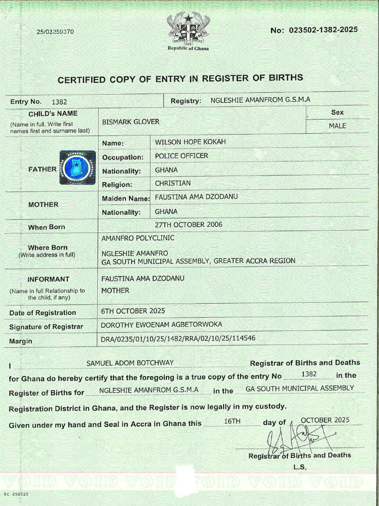 Birth Cert | PDF