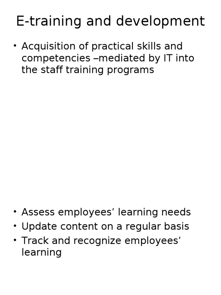 E-Training and Development | PDF | Business | Computers