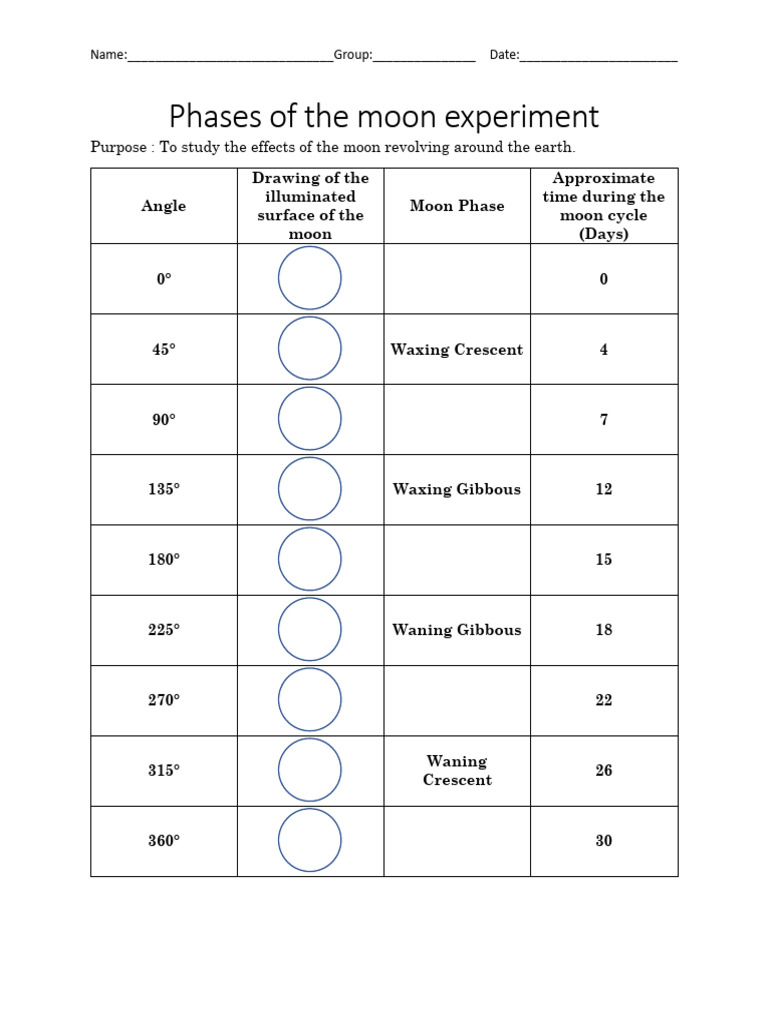 Moon Phase Activity | PDF