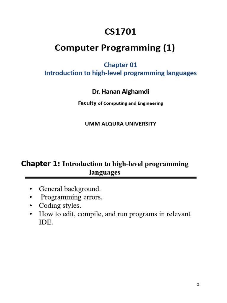 Ch01-Lecture 1 (1) - 251011 - 190646 | PDF | Java (Programming Language ...
