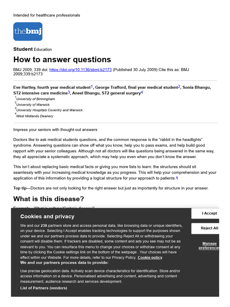 Mastering Medical Question Responses | PDF | Http Cookie | Diseases And ...