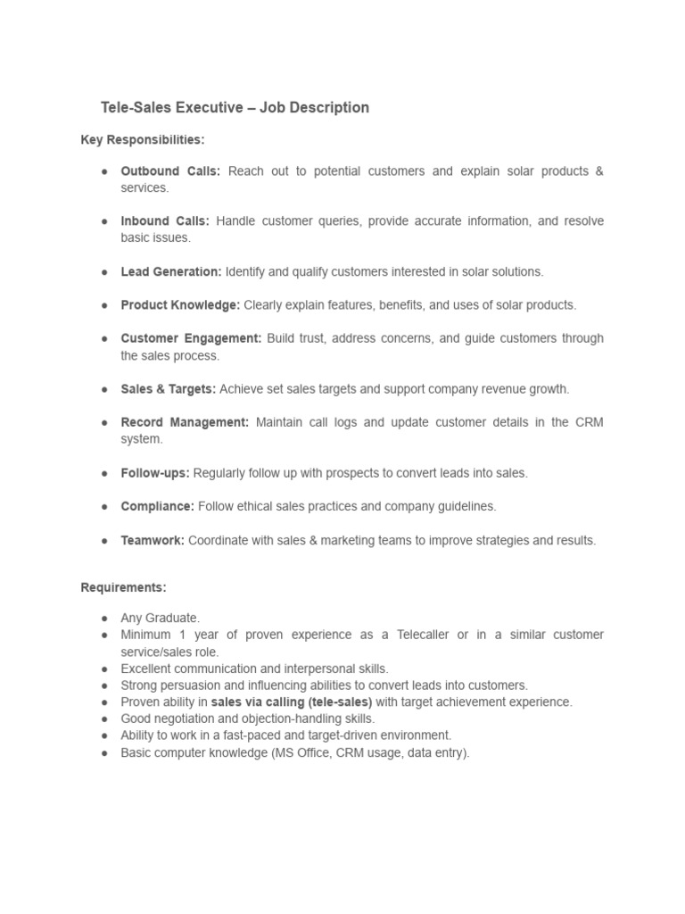 Tele-Sales JD | PDF