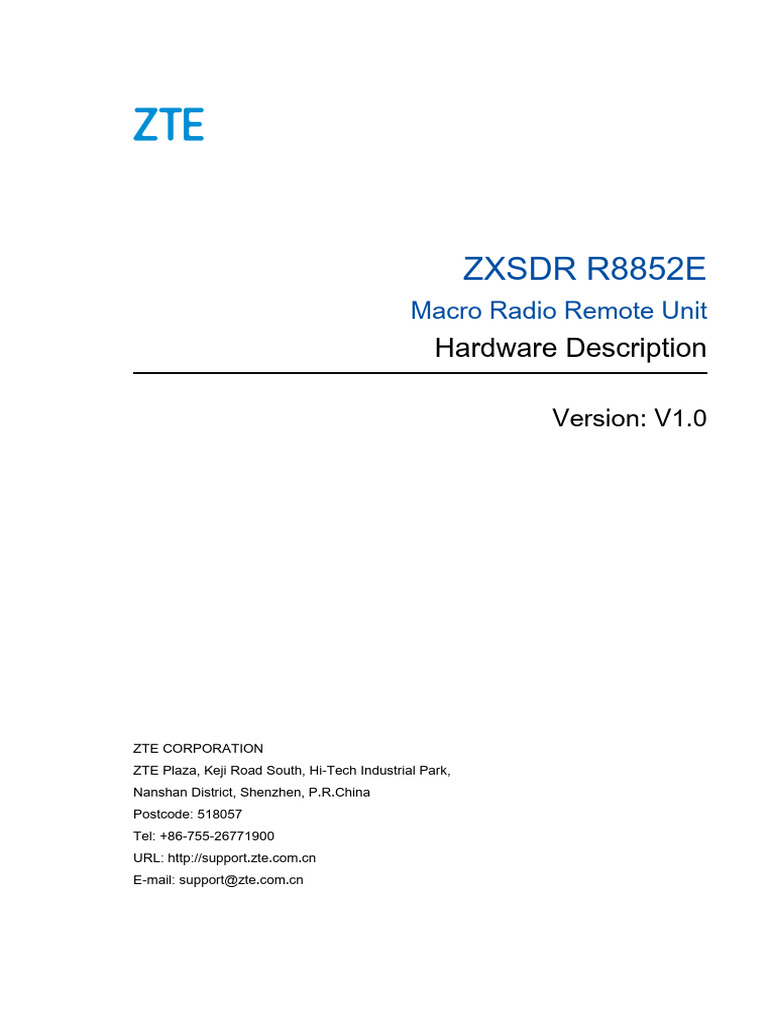 SJ-20160530141346-002-ZXSDR R8852E (V1.0) Hardware Description | PDF ...