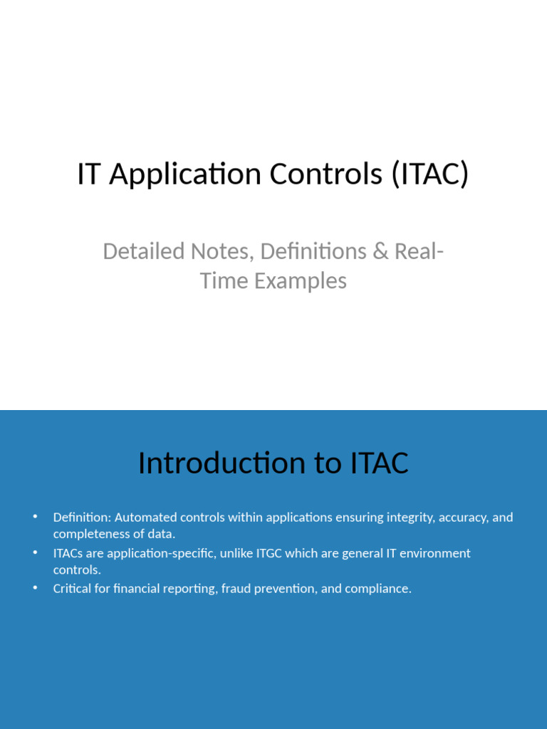 Itgc Itac Controls | PDF | Audit | Business