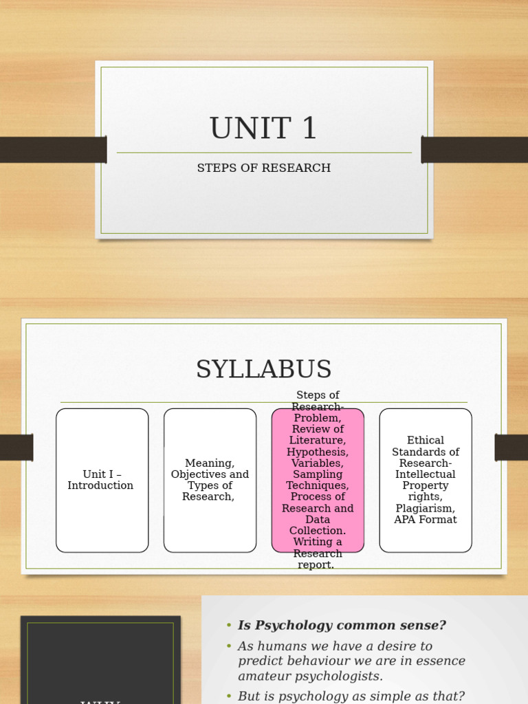 Unit 1-Steps of Research | PDF | Sampling (Statistics) | Hypothesis