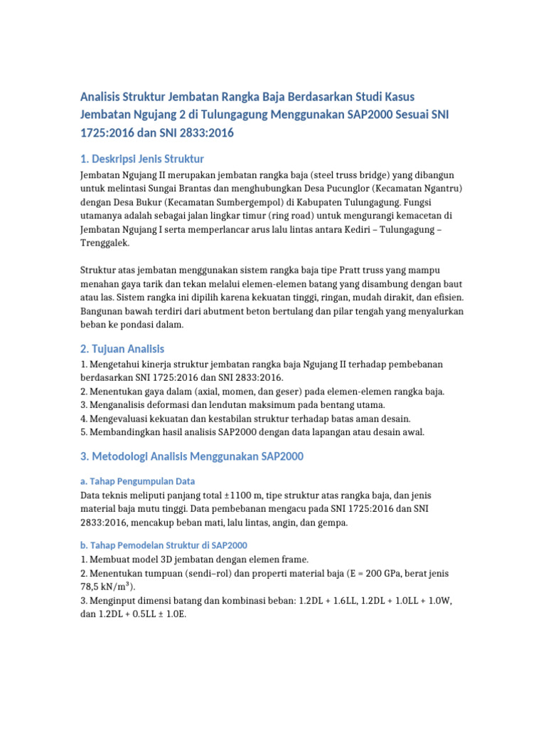 Analisis Jembatan Ngujang II SAP2000 | PDF