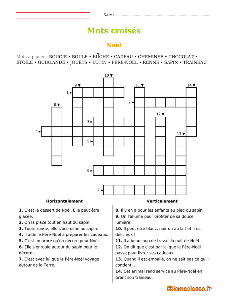 Mots Croisés de Noël | PDF | Noël | Échecs