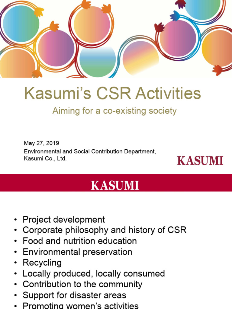 Kasumi's CSR Activities | PDF | Recycling | Waste