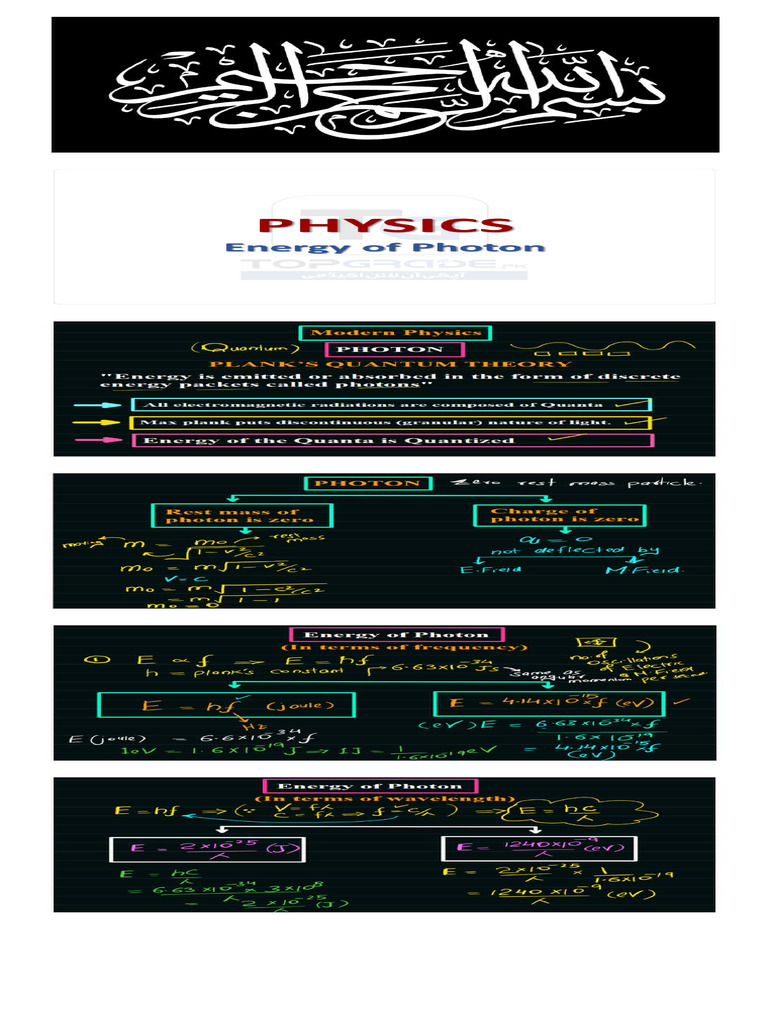 Energy of Photon | PDF