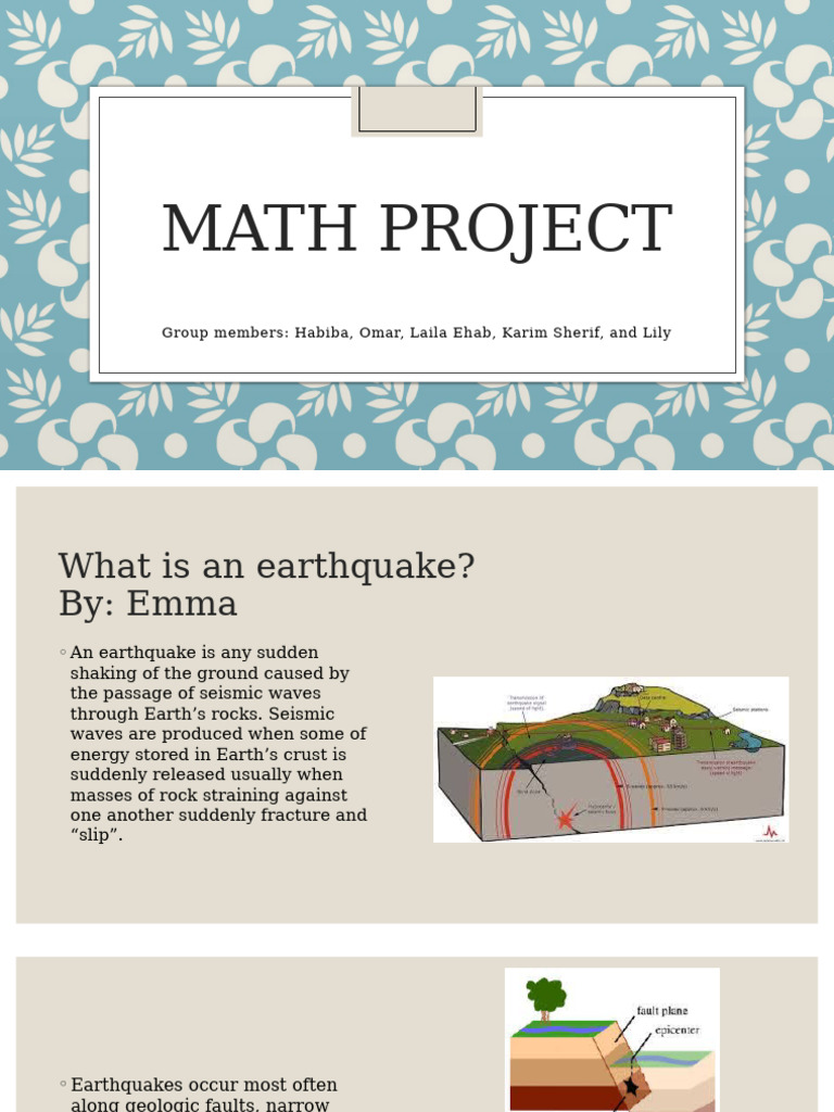 Math Project G8B | PDF | Earthquakes | Fault (Geology)