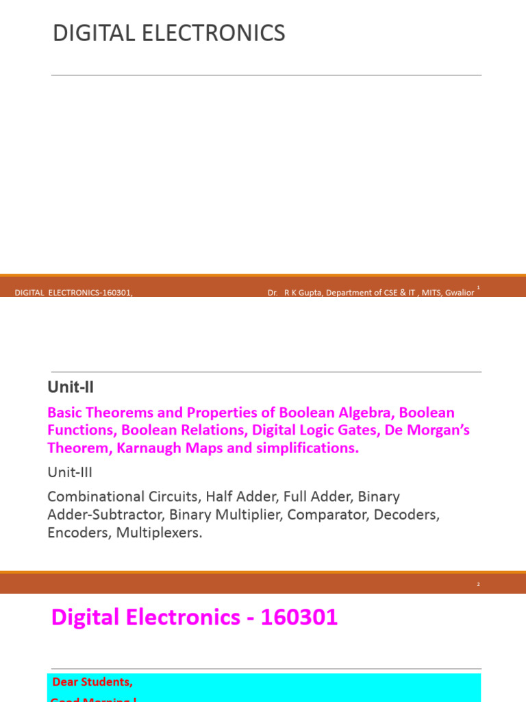 Digital Electronics Concepts and Circuits | PDF | Digital Electronics ...