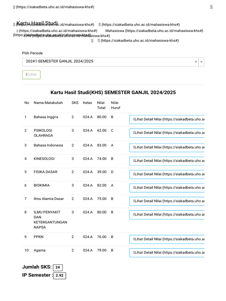Sistem Informasi Akademik - SIAKAD - UHO BEASISWA | PDF