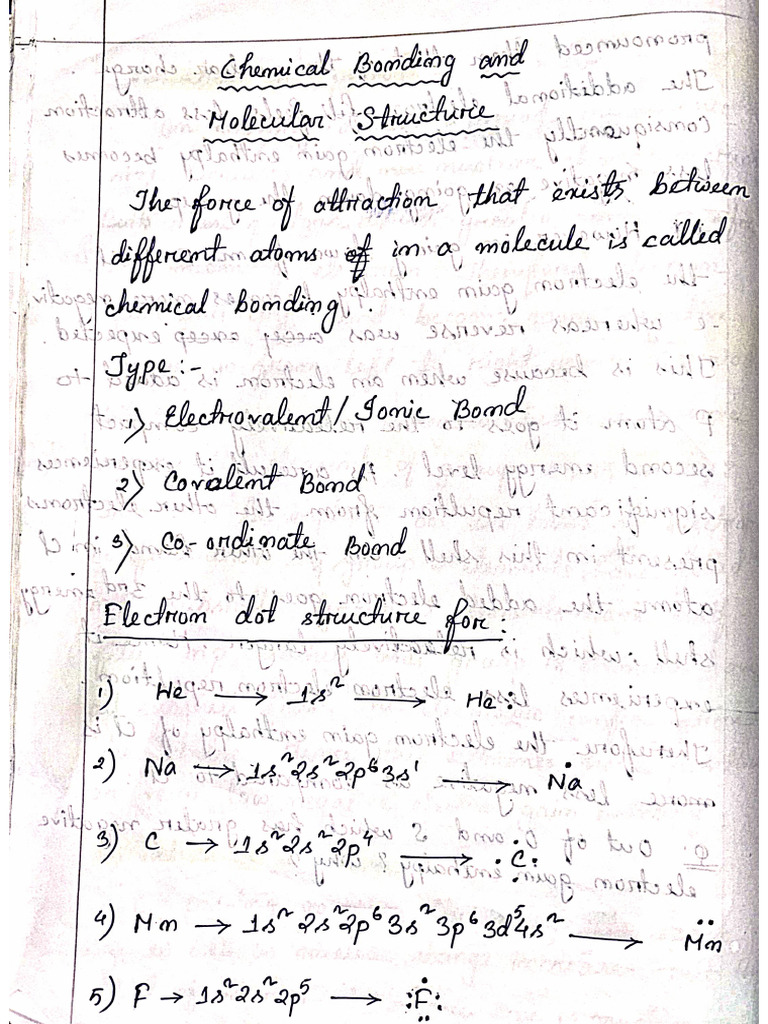 Chemical Bonding and Molecular Structure | PDF