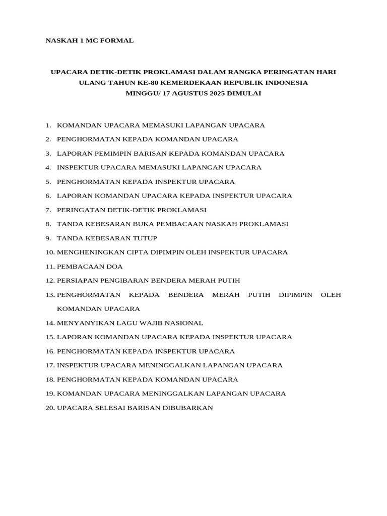 contoh Naskah MC | PDF