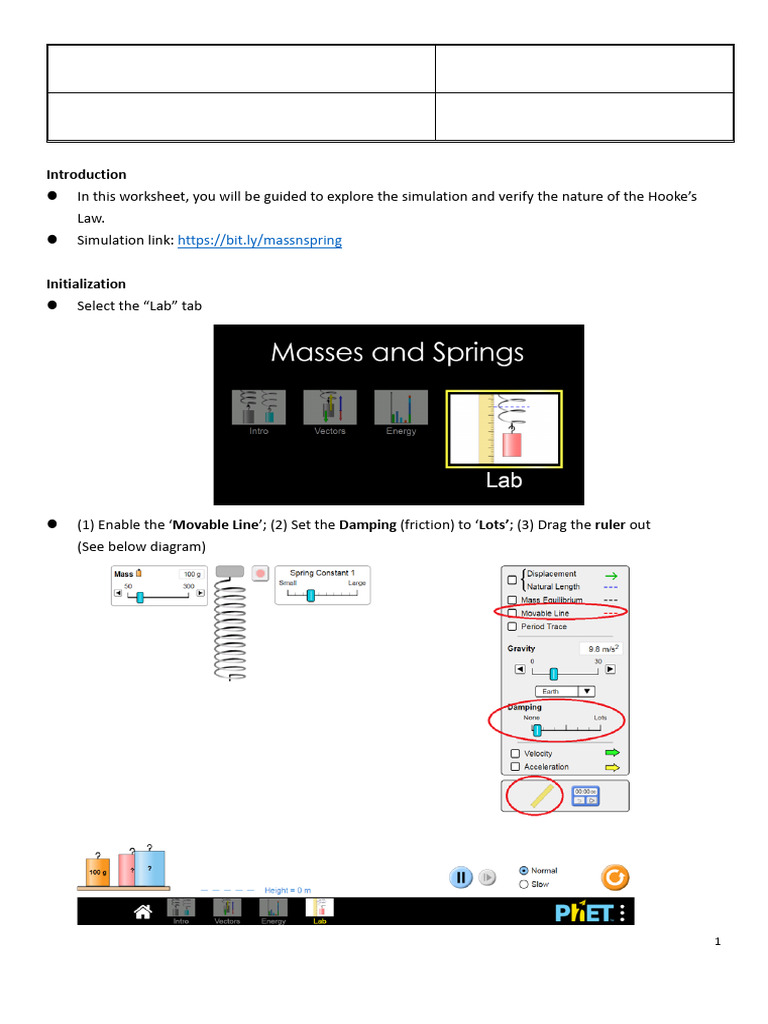 Hookes Law Simulation | PDF | Mass | Force